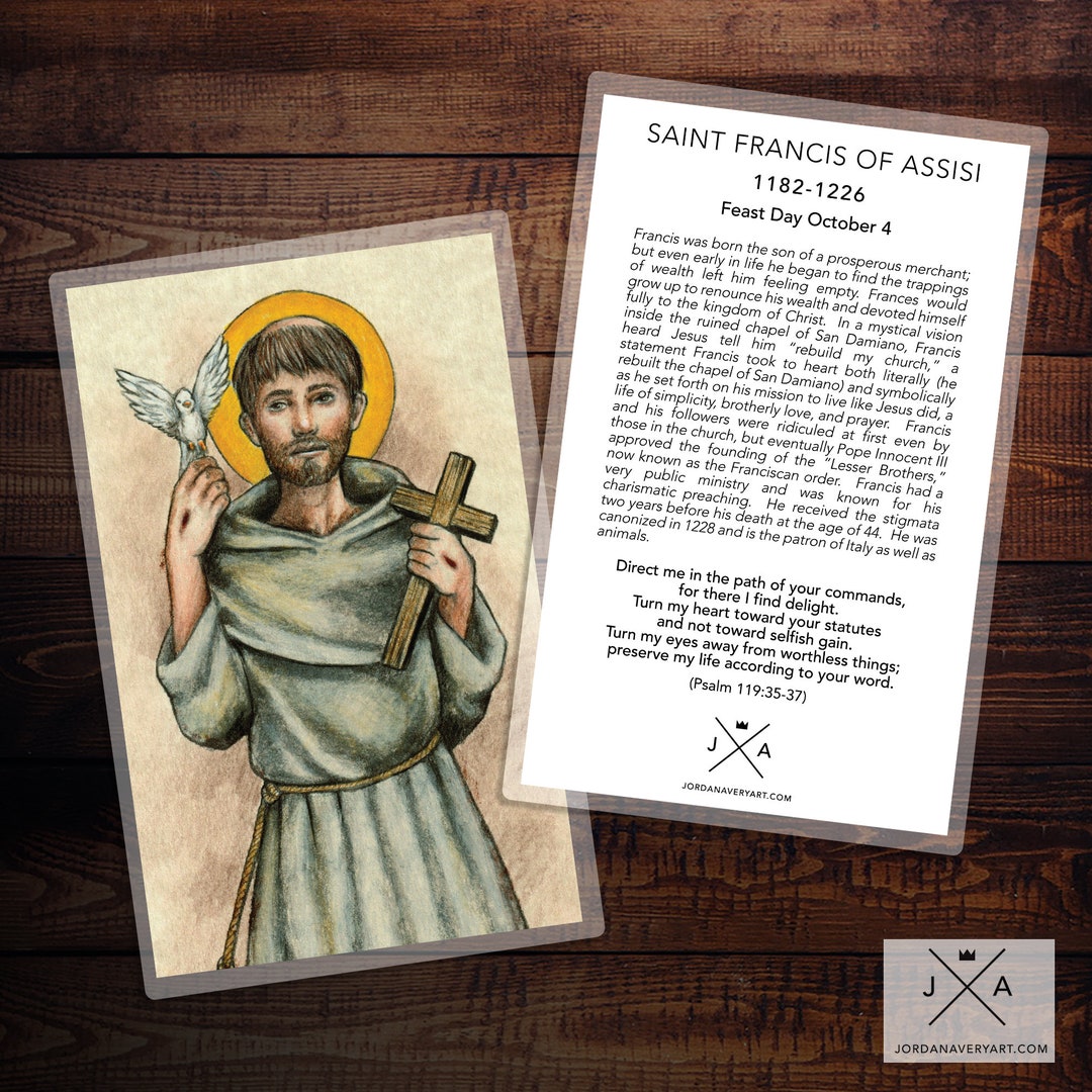 Saint Francis of Assisi Prayer Card - Etsy