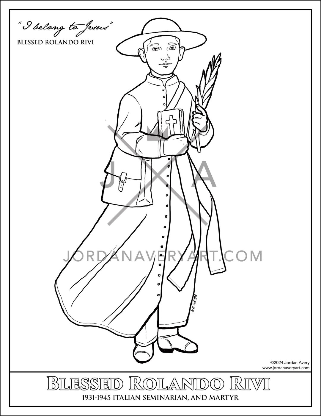 Blessed Rolando Rivi Coloring Page - Etsy