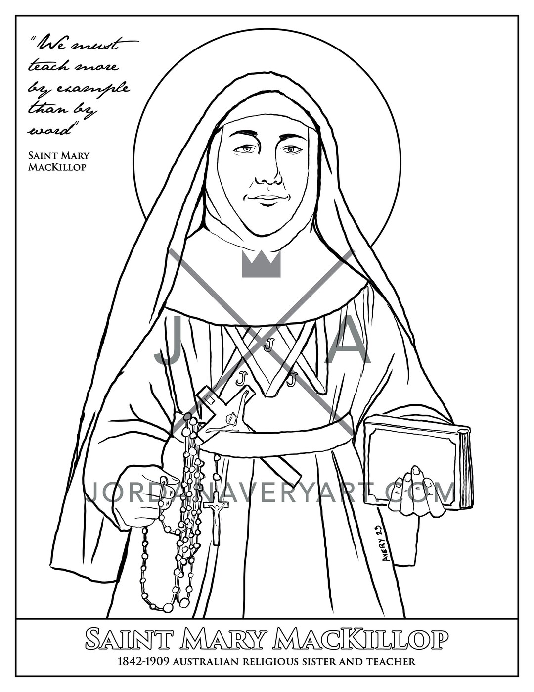 Saint Mary Mackillop Coloring Page - Etsy