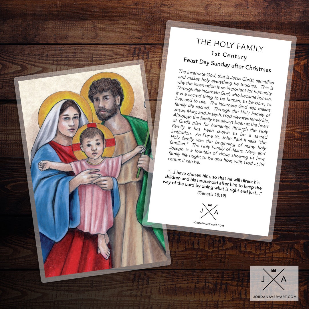 The Holy Family Prayer Card - Etsy