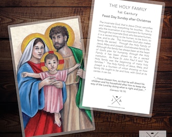 The Holy Family B Prayer Card - Etsy