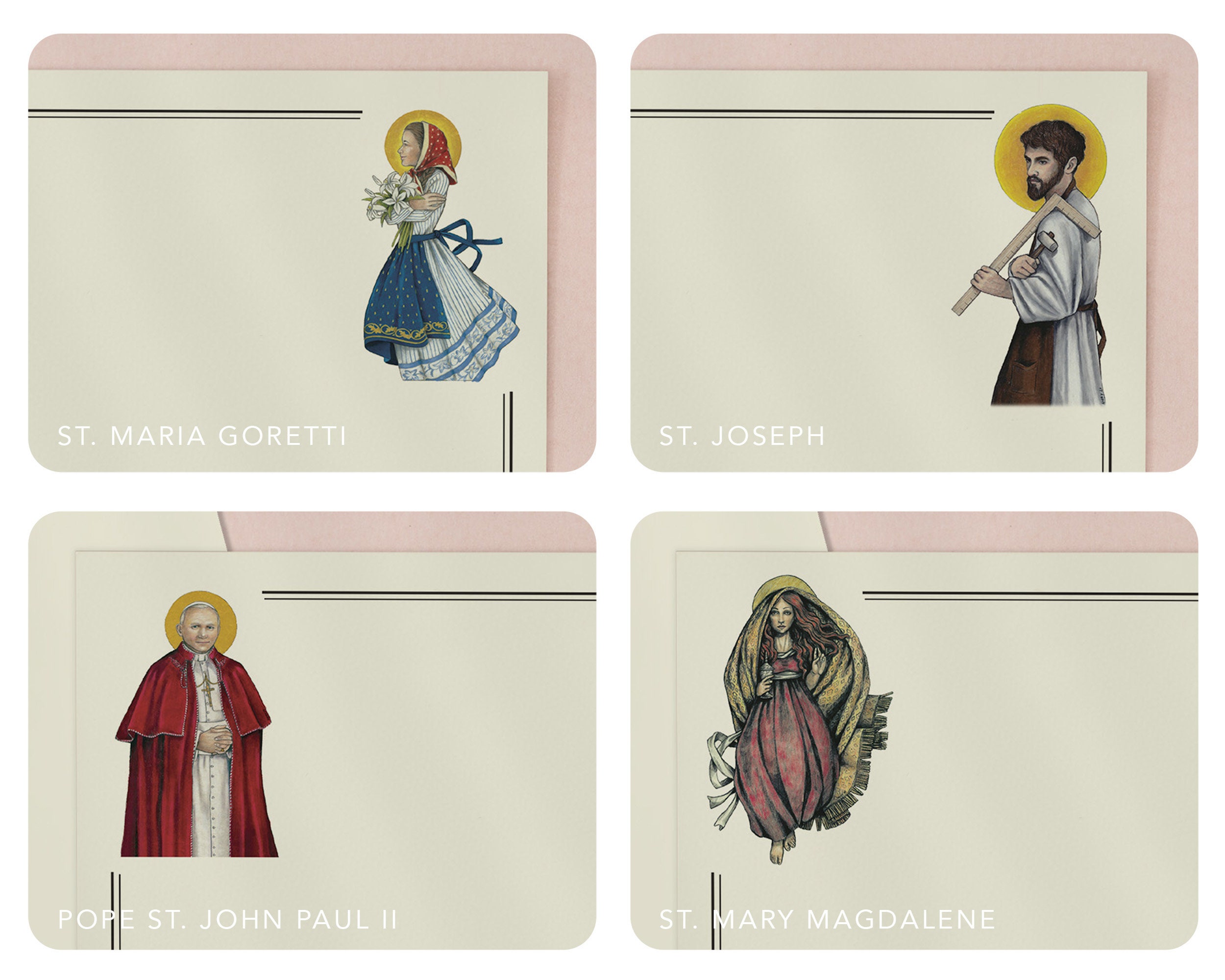Deluxe Saints of God Stationery and Envelope Set of 5 - Etsy