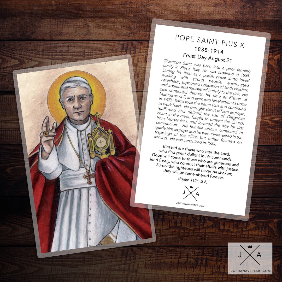 Pope Saint Pius X Prayer Card - Etsy