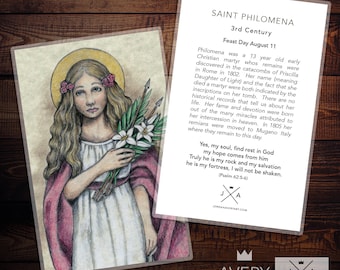 Saint Philomena Prayer Card - Etsy