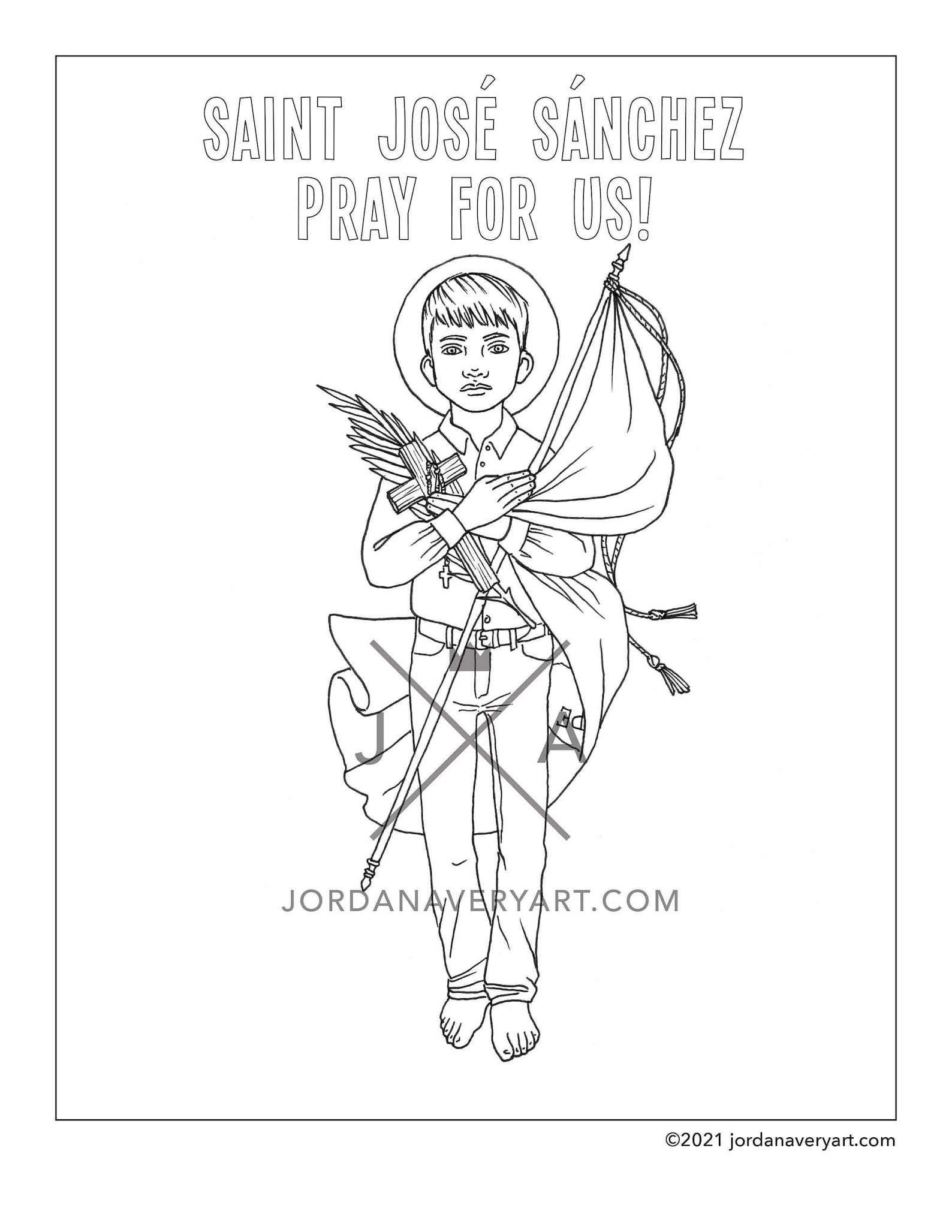 Saint José Sánchez Del Rio Coloring Page (Instant Download) - Etsy