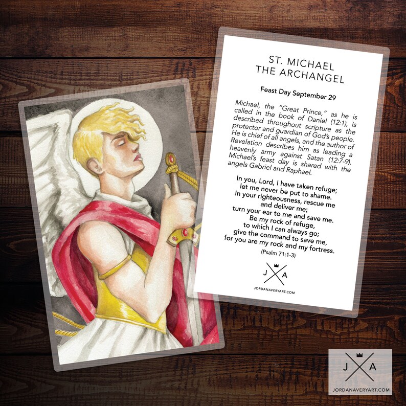 Saint Michael the Archangel Prayer Card - Etsy