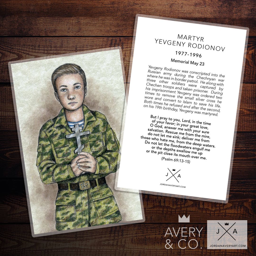 Martyr Yevgeny Rodionov Prayer Card - Etsy