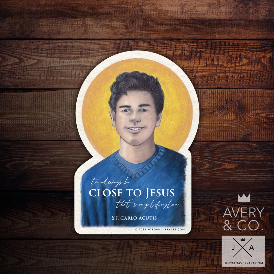 Close to Jesus Saint Carlo Vinyl Sticker - Etsy