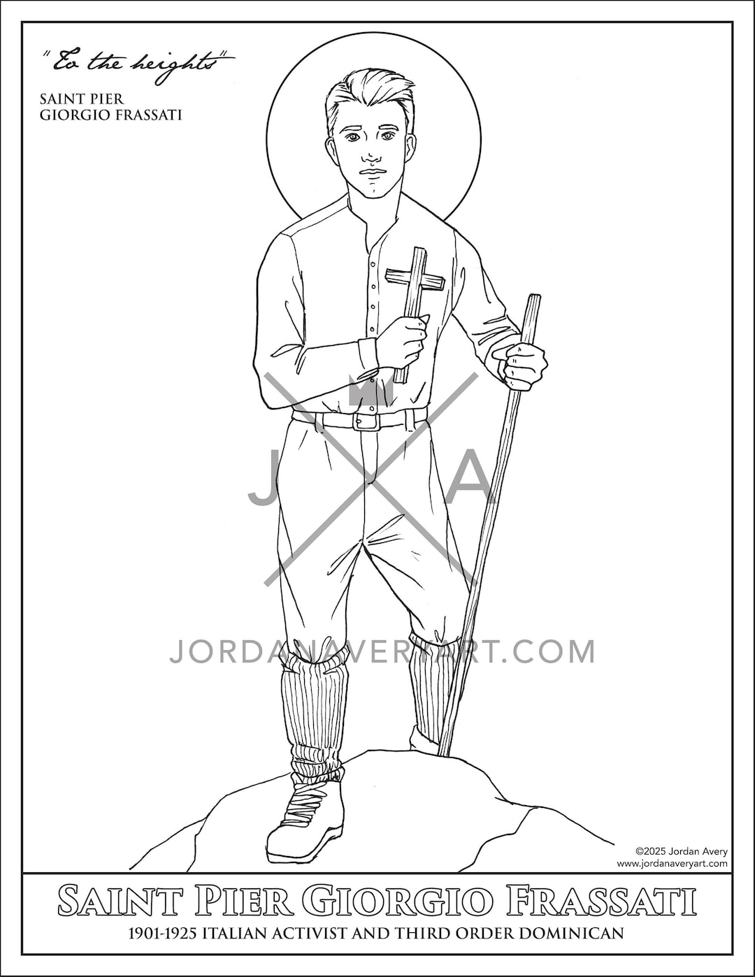 Saint Pier Giorgio Coloring Page - Etsy