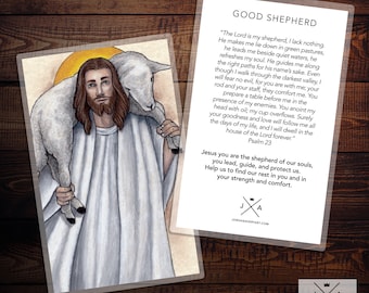 Prayer Cards, Good Shepherd, the Lord is My Shepherd, Psalm 23 ...