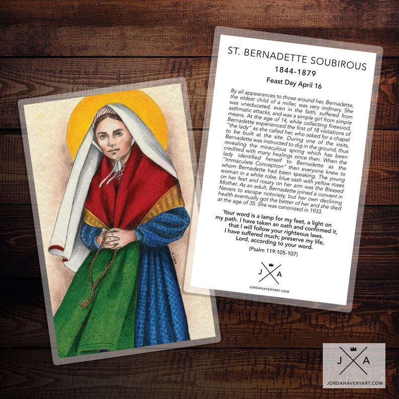 Saint Bernadette Soubirous Prayer Card - Etsy