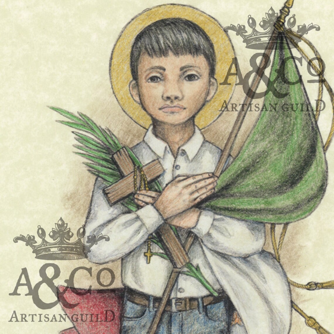 San José Luis Sánchez del Río Grabado de Arte - Etsy España