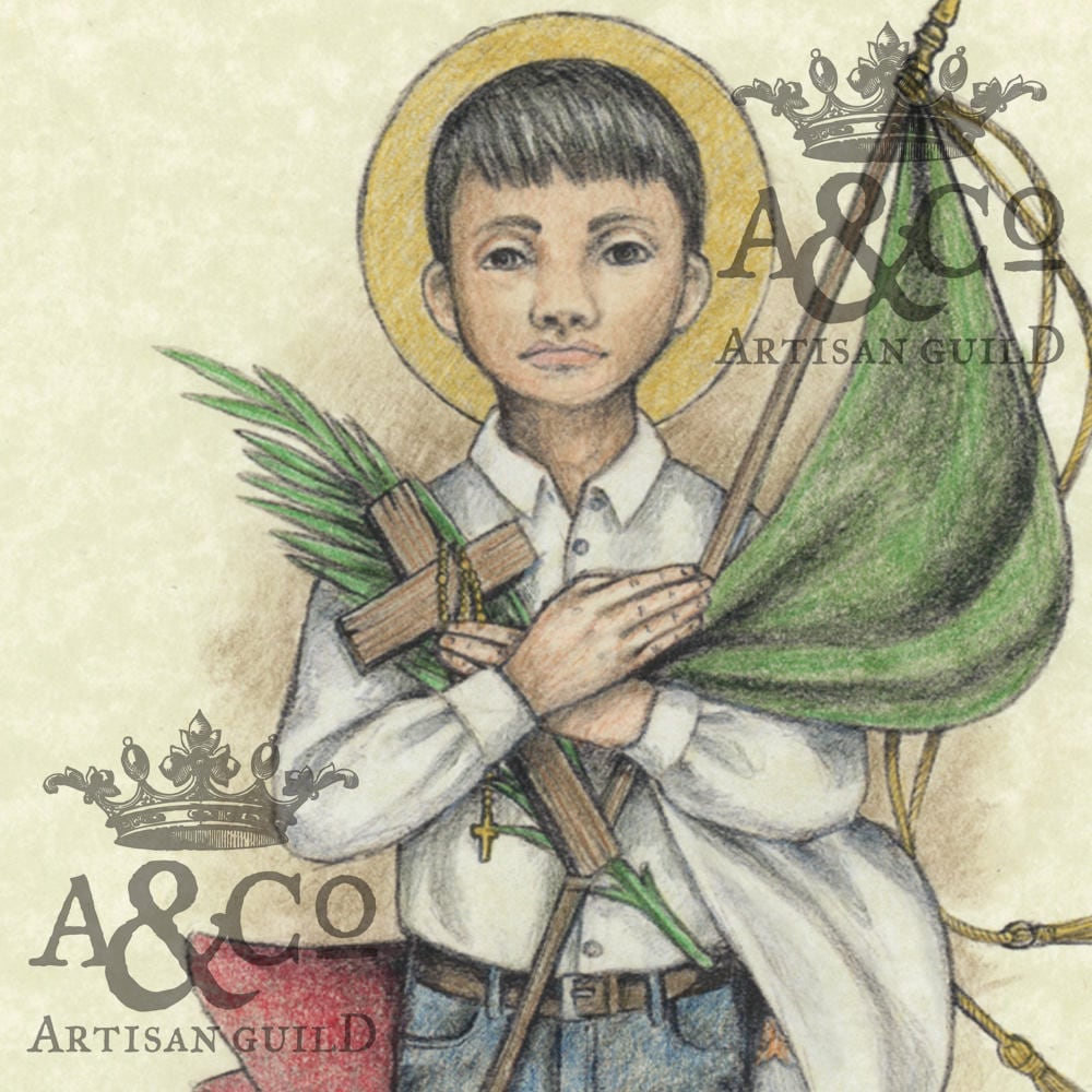 San José Luis Sánchez del Río Grabado de Arte - Etsy España