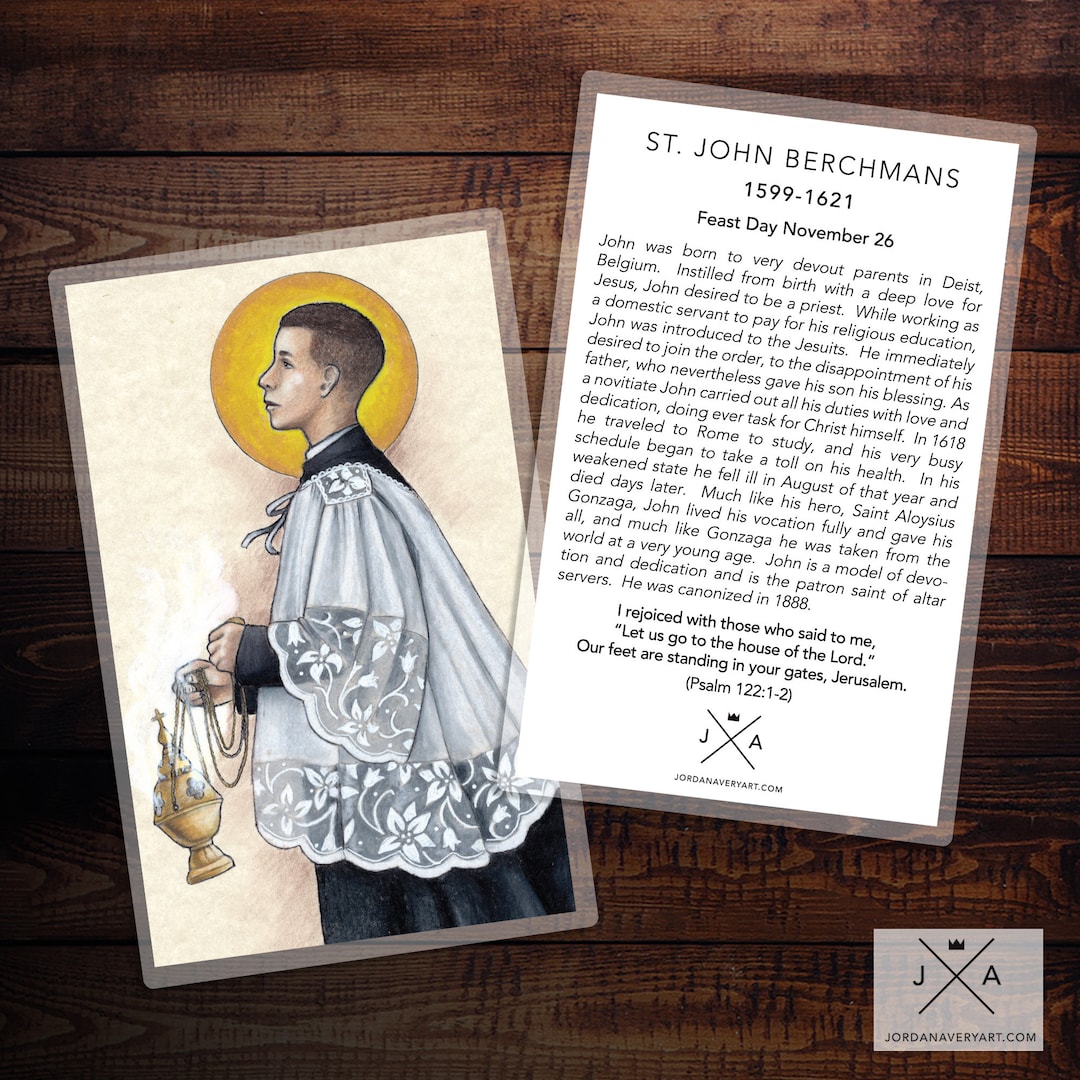 Saint John Berchmans Prayer Card - Etsy