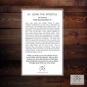 Saint John the Apostle Prayer Card - Etsy