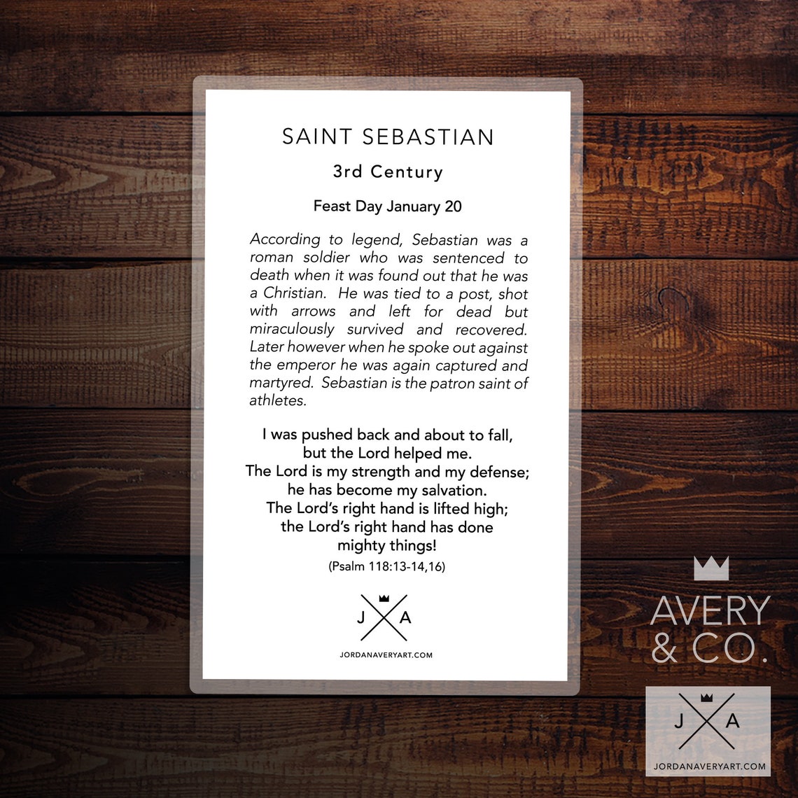 Saint Sebastian Prayer Card | Etsy