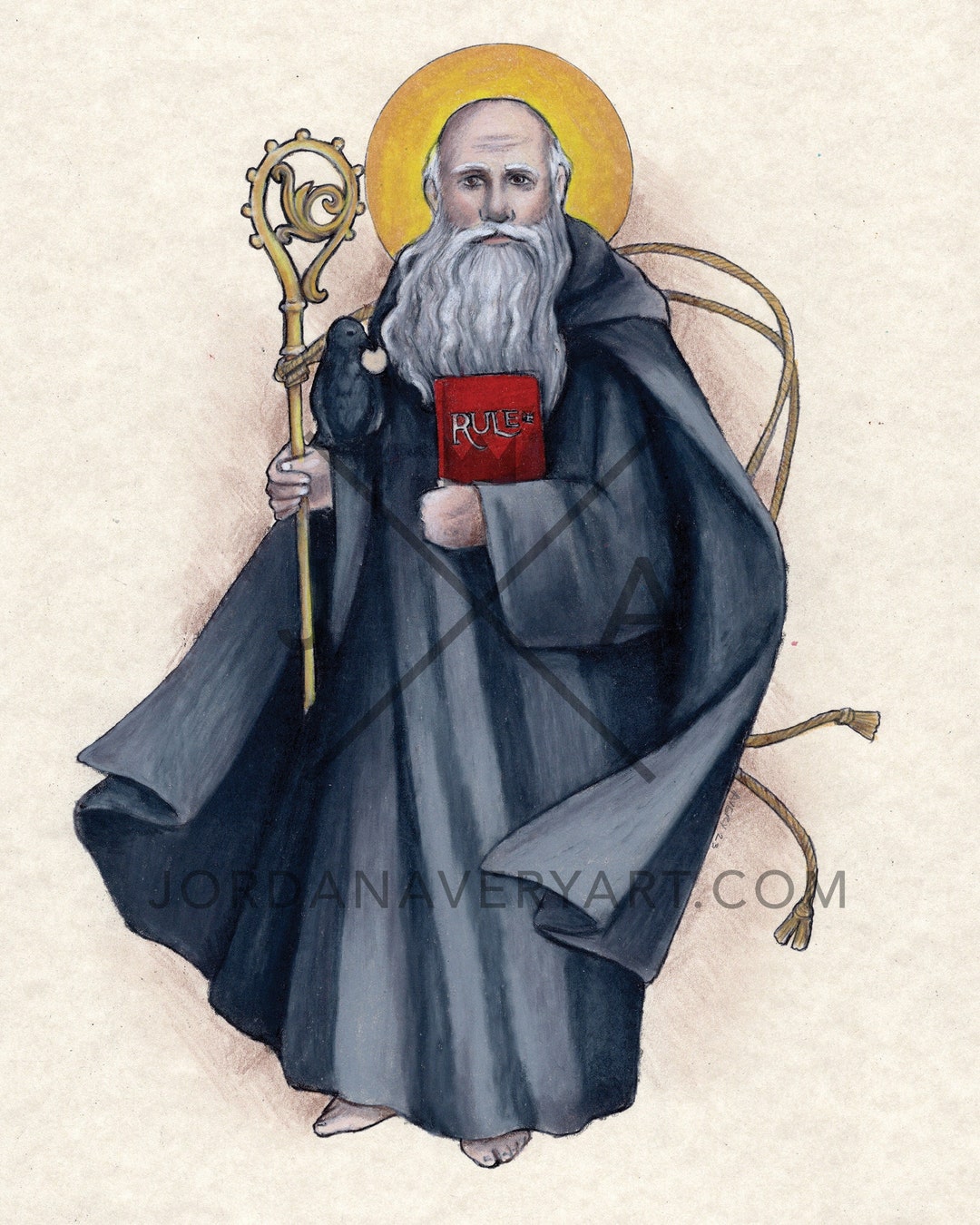 Saint Benedict of Nursia Art Print - Etsy