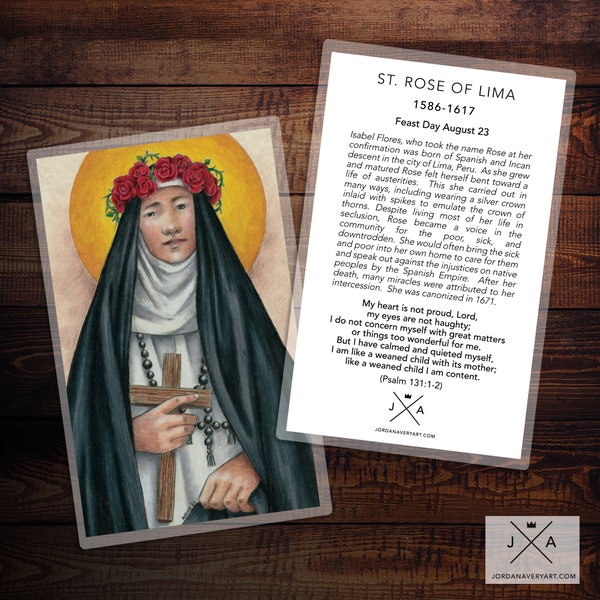 St. Rose of Lima Prayer Card - Etsy Canada
