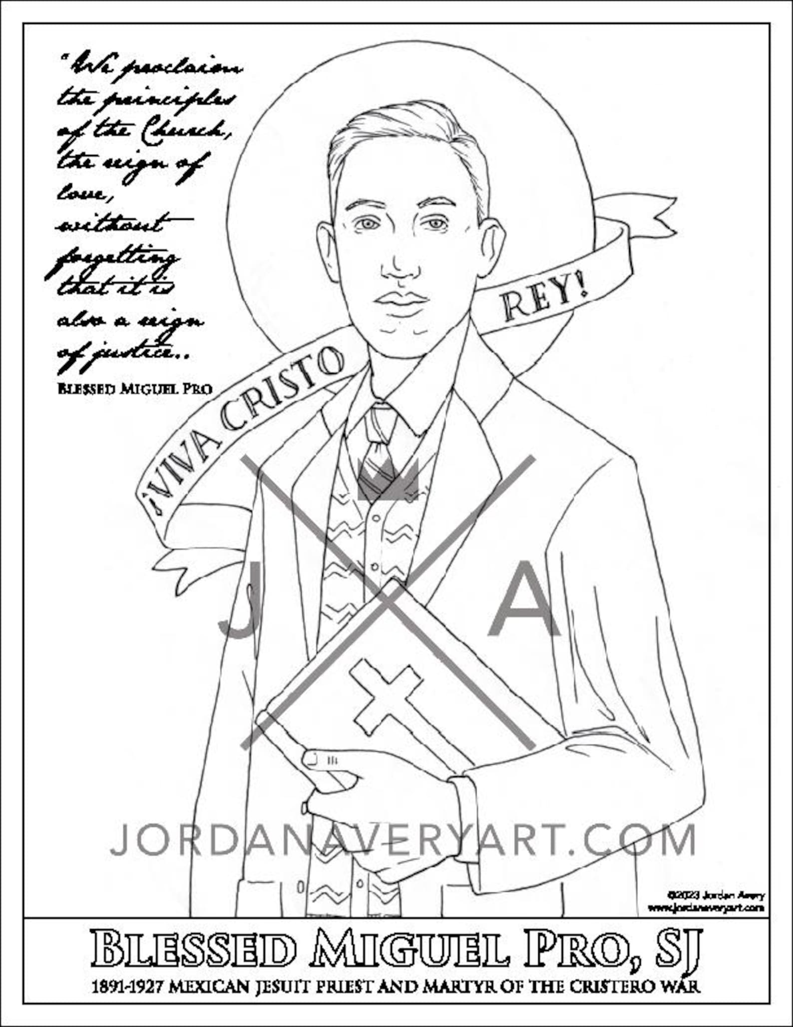 Blessed Miguel Pro Coloring Page - Etsy