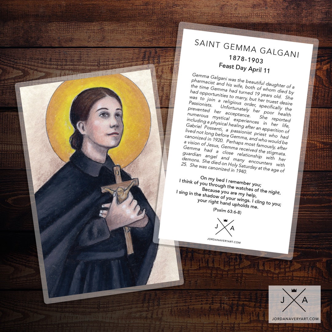 Saint Gemma Galgani Prayer Card - Etsy