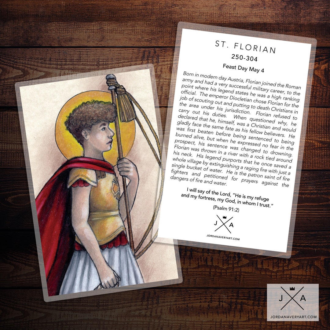 Saint Florian Prayer Card - Etsy