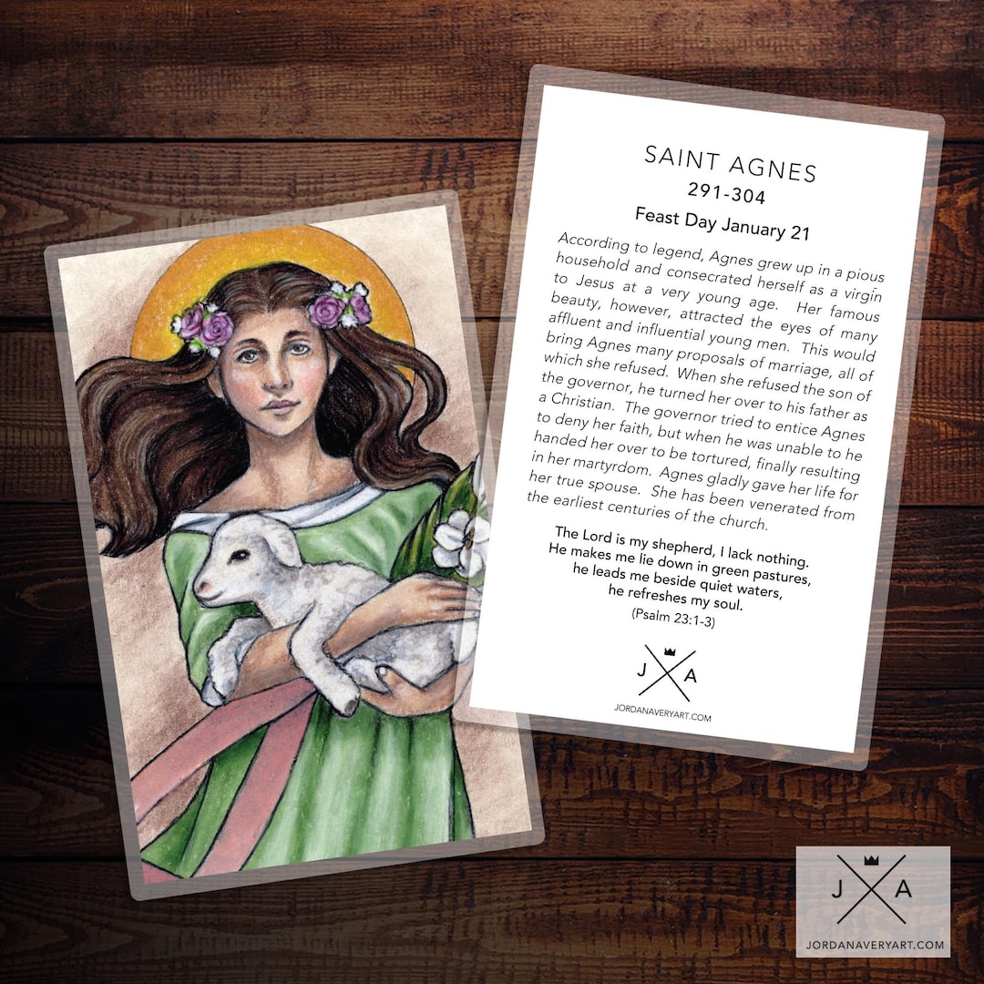 Saint Agnes Prayer Card - Etsy