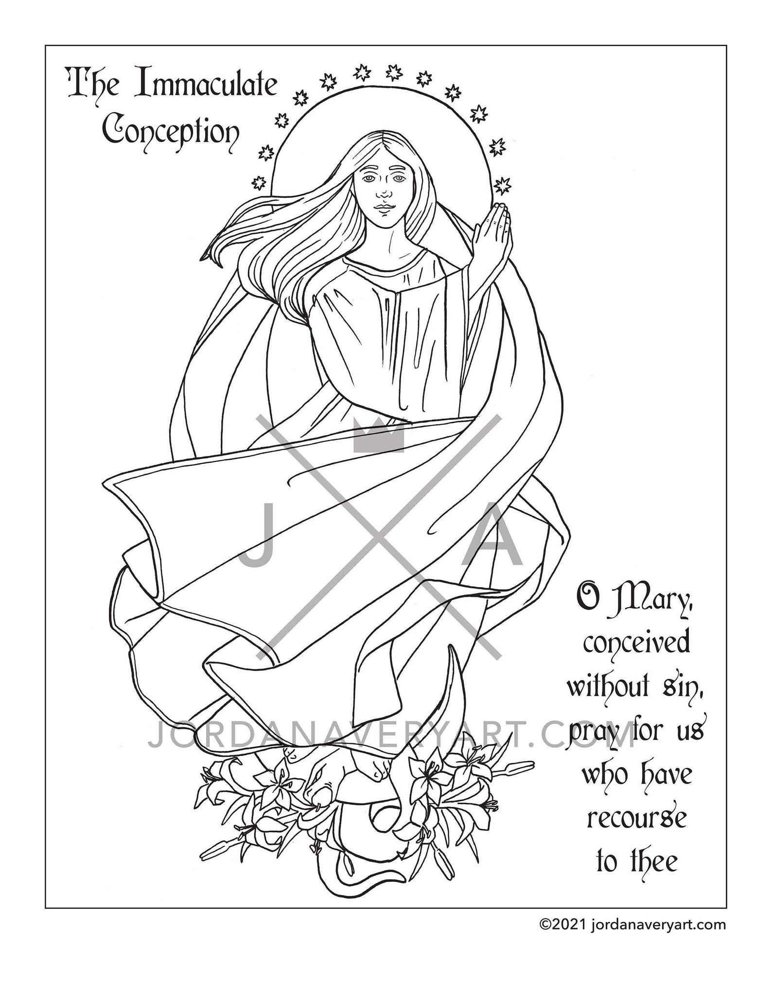 Immaculate Conception Coloring Page - Etsy