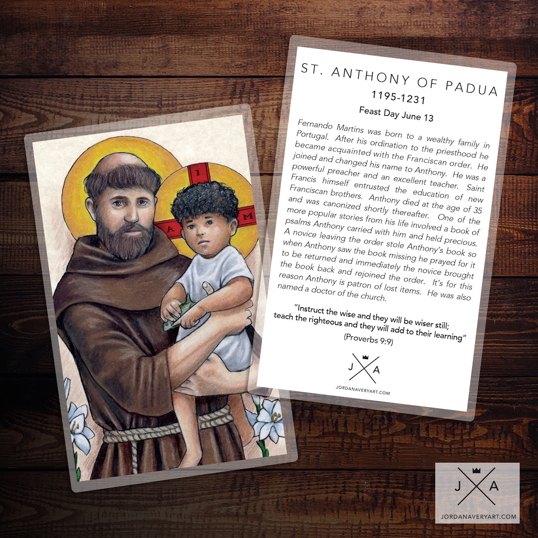 Saint Anthony of Padua Prayer Card - Etsy