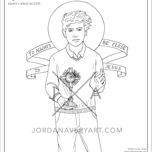 Blessed Carlo Acutis Coloring Pages - Etsy