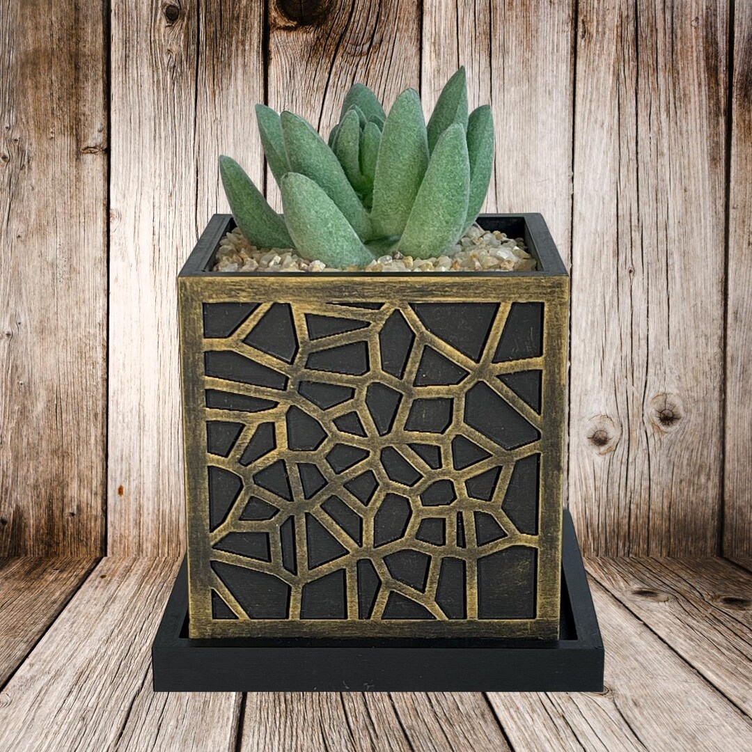 Modern Voronoi Steampunk Plant Pot Planter Industrial 3D Printed Eco ...