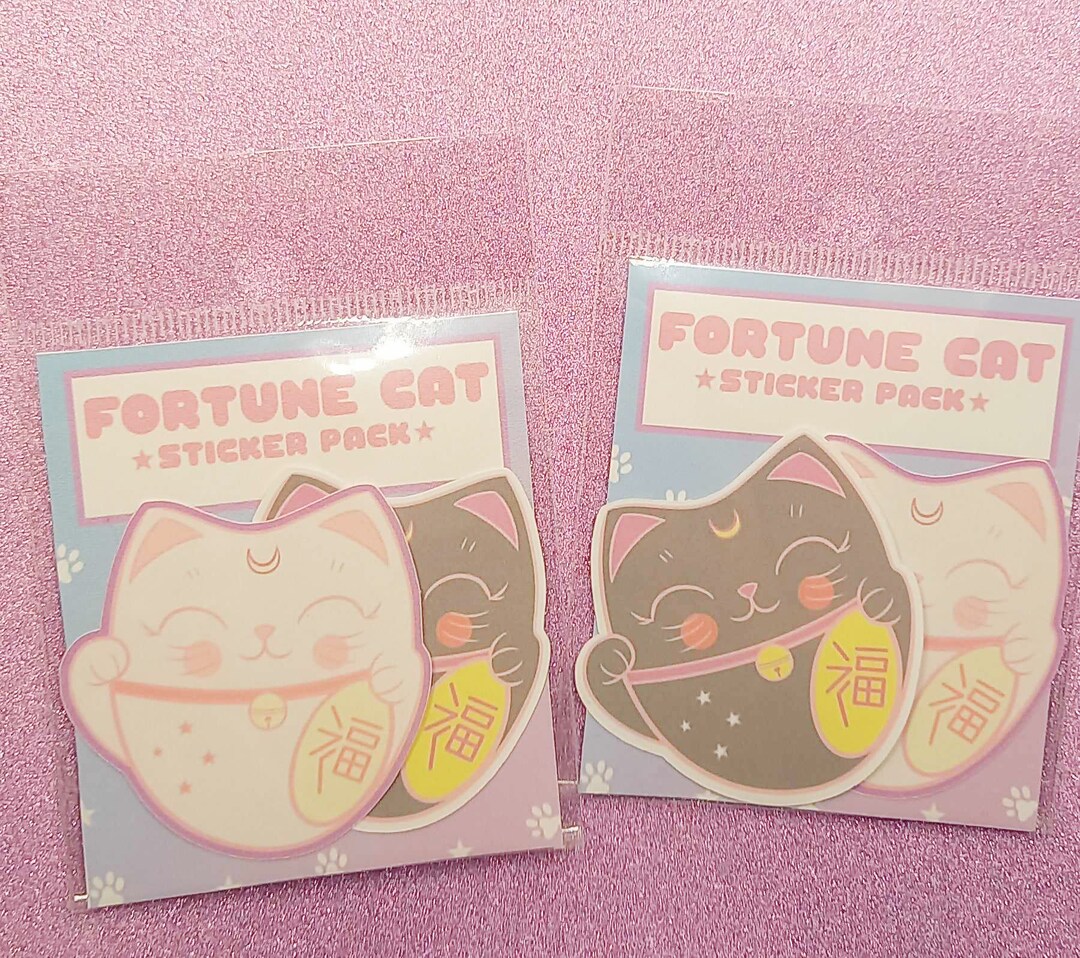 Fortune Kitty Sticker Pack, Cute Cat Designs, Magical Girl Inspired - Etsy