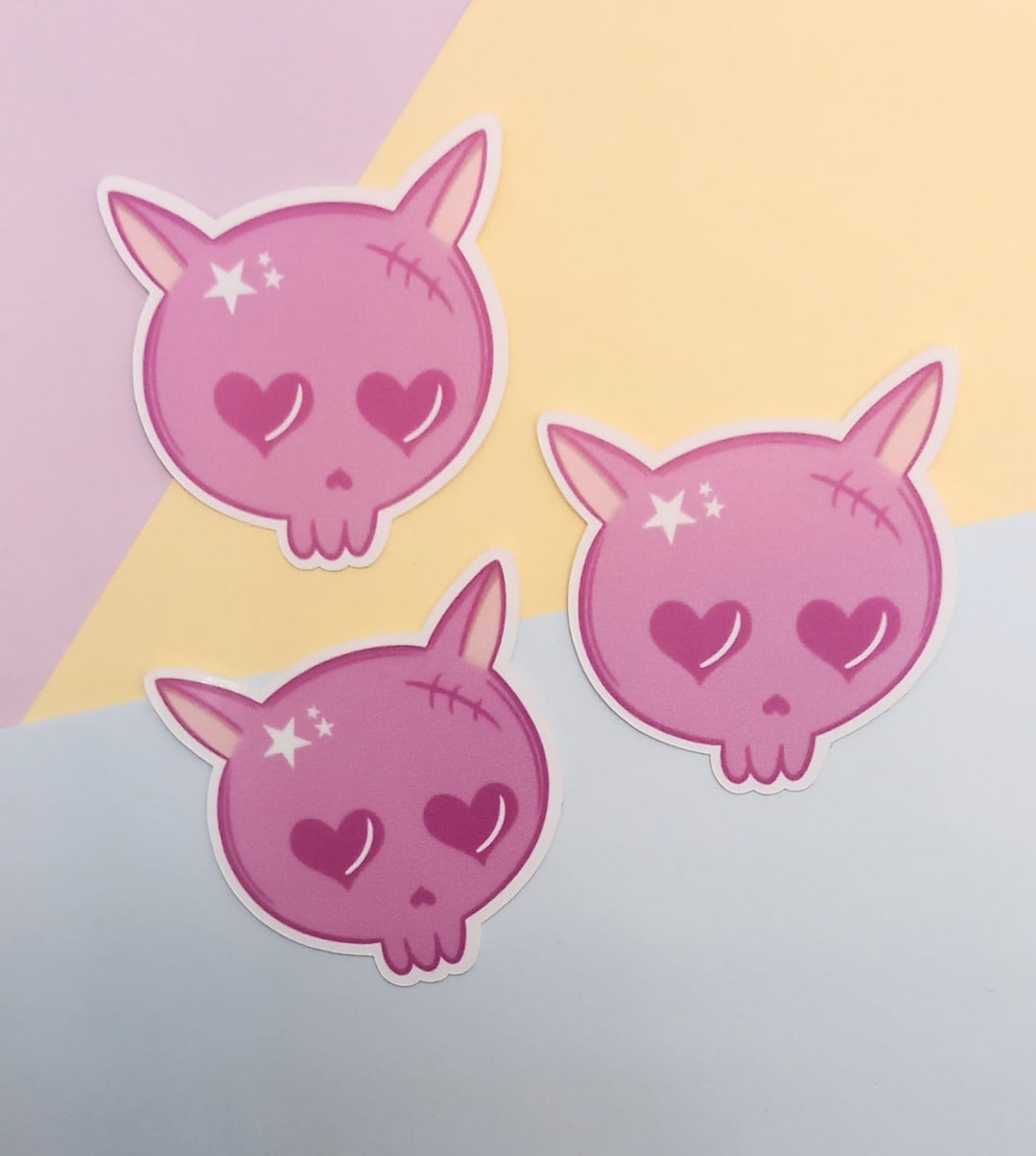 Spooky Skull Kitty Sticker Fun Laptop Decals Waterproof - Etsy