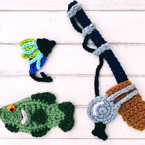 PATTERN Crochet Fish Fly Fishing Lure Fishing Pole - Etsy