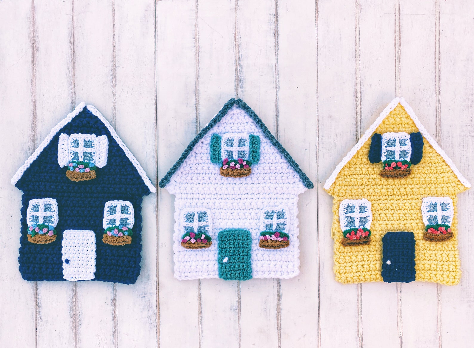 PATTERN Crochet House Cottage Applique Beginner Easy | Etsy