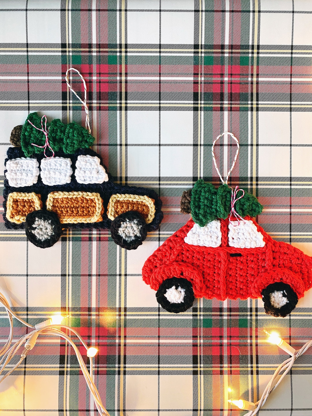 PATTERN | Crochet Applique Ornament for Christmas | Red Car With ...