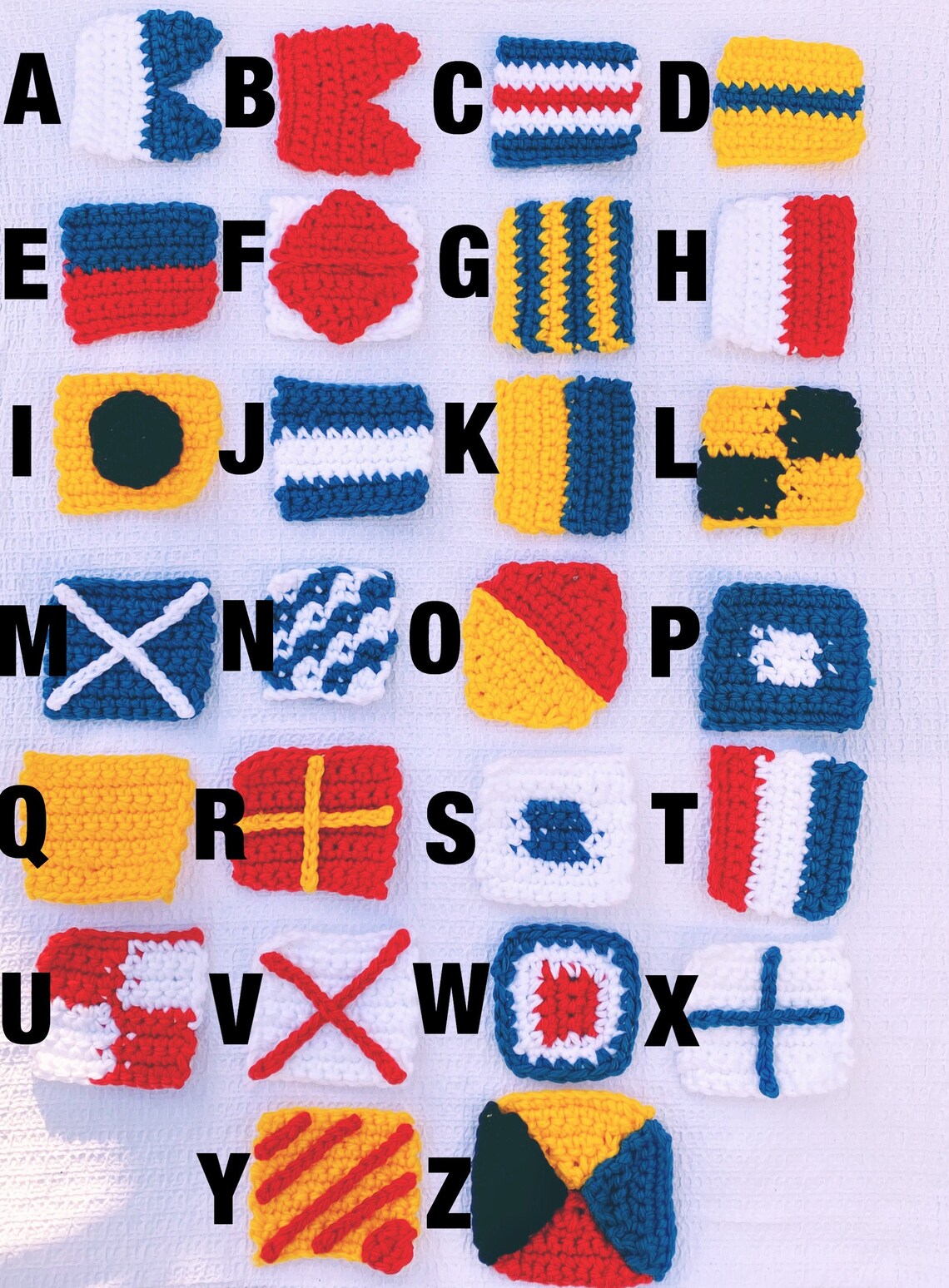 PATTERN Crochet Nautical Flag Appliques Crochet for Woman - Etsy