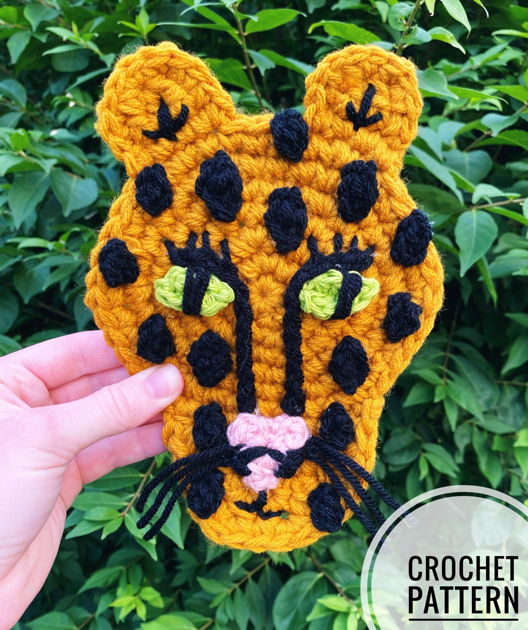 PATTERN | Crochet Leopard Applique | Jungle Animal | Leopard Print ...