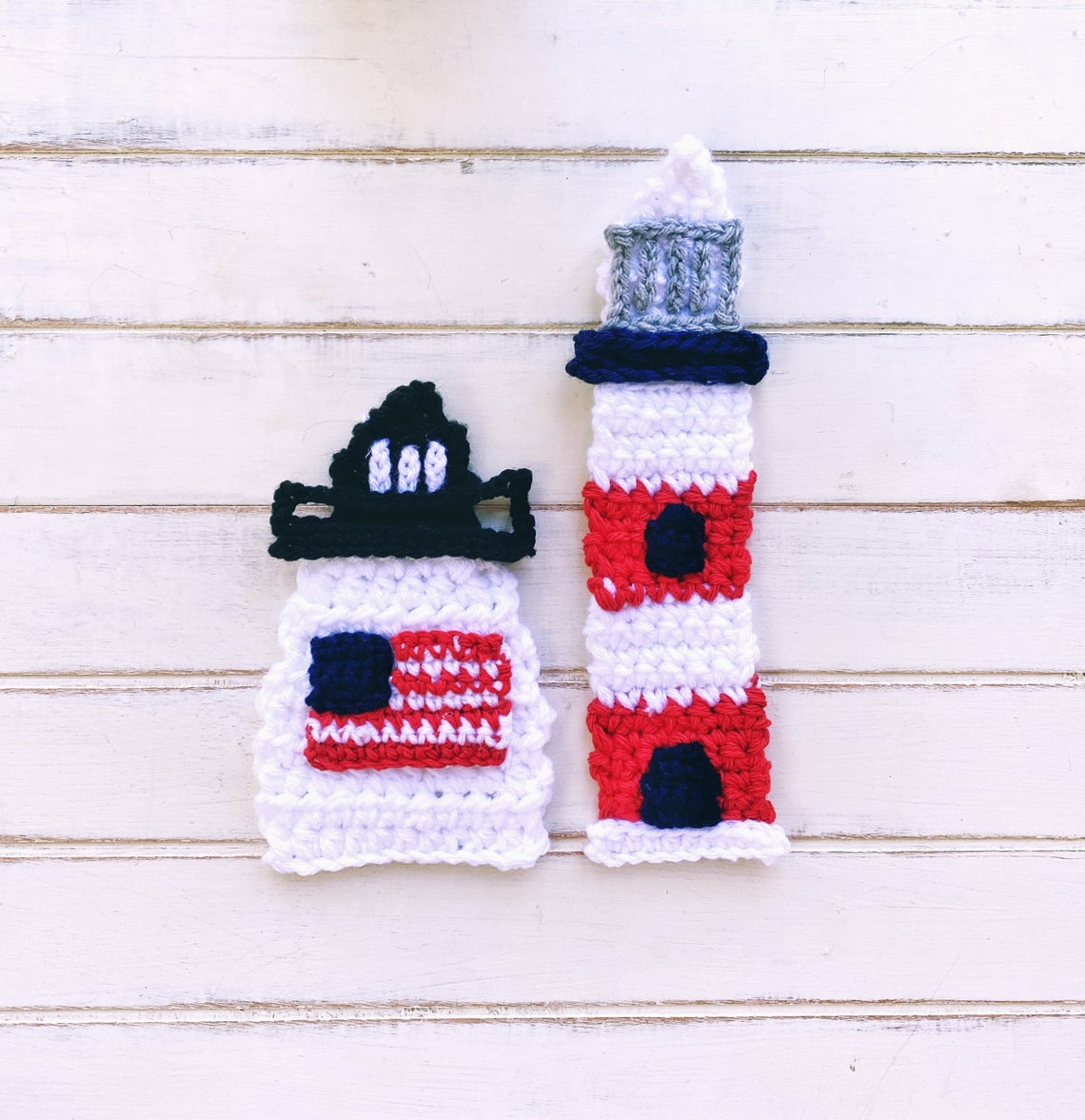 PATTERN Crochet Lighthouse Applique Coastal Nautical - Etsy