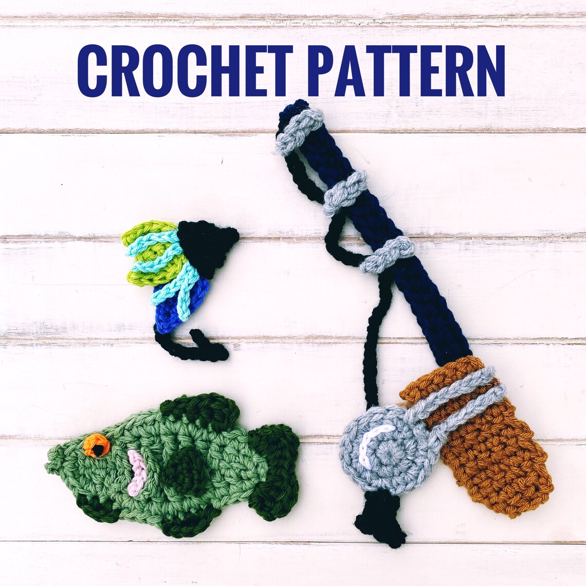 PATTERN | Crochet Fish | Fly Fishing Lure | Fishing Pole | Father's Day ...