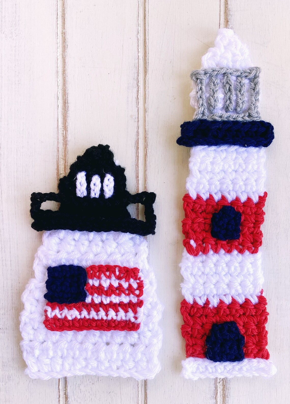 PATTERN Crochet Lighthouse Applique Coastal Nautical | Etsy