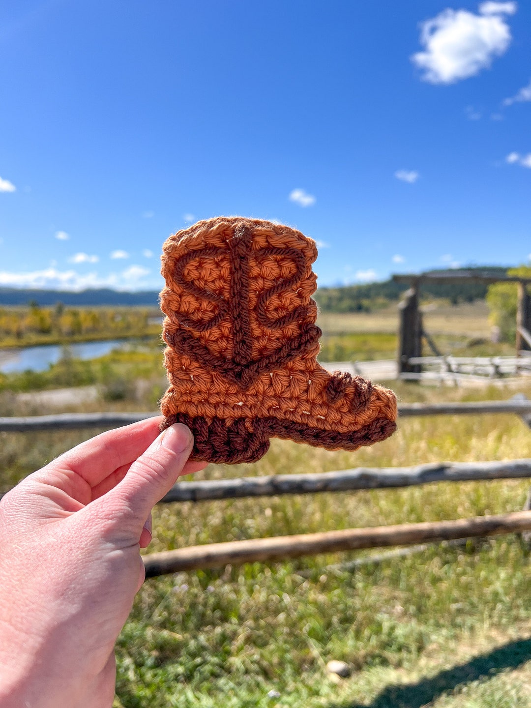 PATTERN Crochet Cowboy Boot Applique - Boot - Ornament - Gift - Western ...