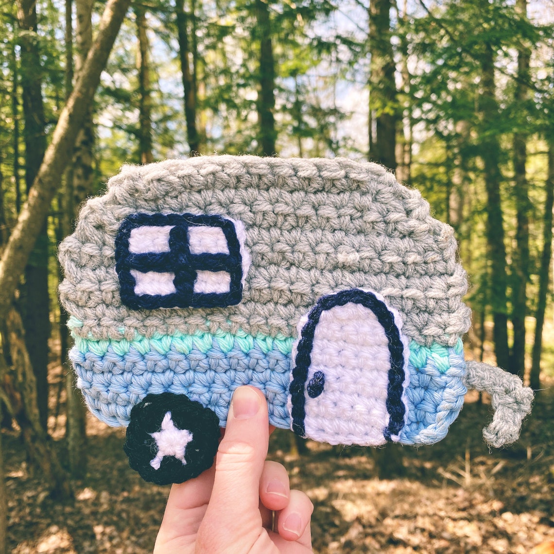 Crochet Camping Applique Pattern | Camper, Canoe, Campfire (PDF Pattern ...