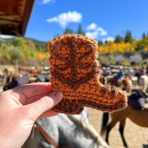 PATTERN Crochet Cowboy Boot Applique - Boot - Ornament - Gift - Western ...
