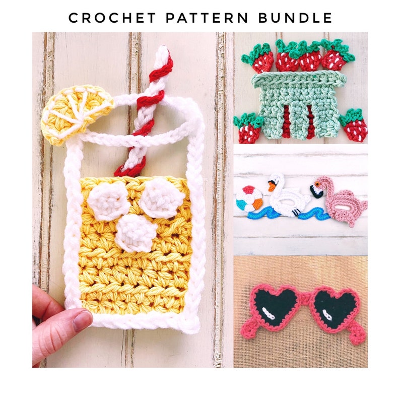 PATTERN Crochet Applique Pattern Bundle Lemonade - Etsy