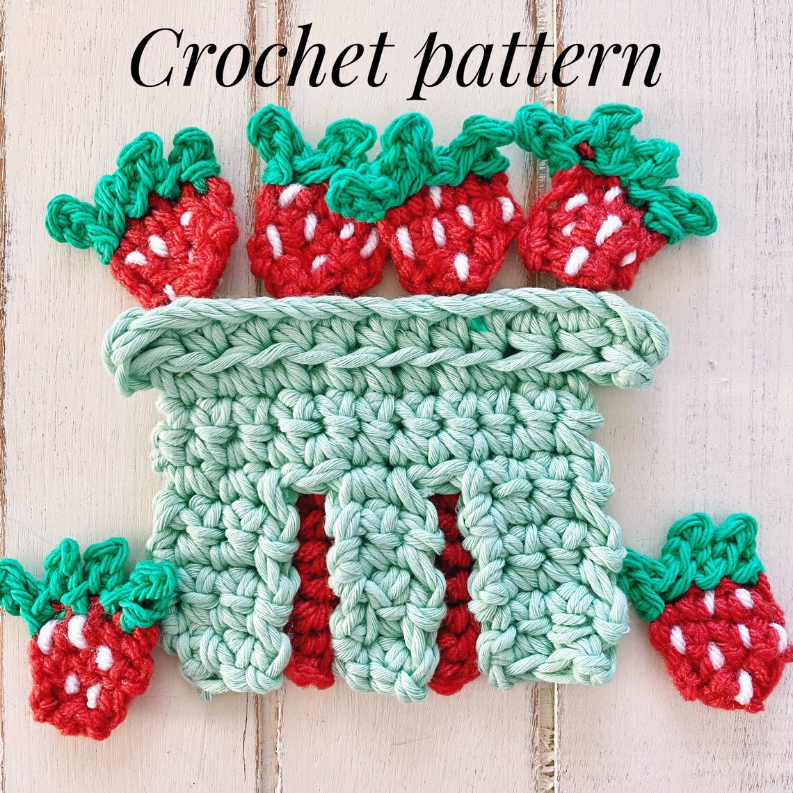 PATTERN Crochet Strawberry Applique Pattern Berry Picking - Etsy