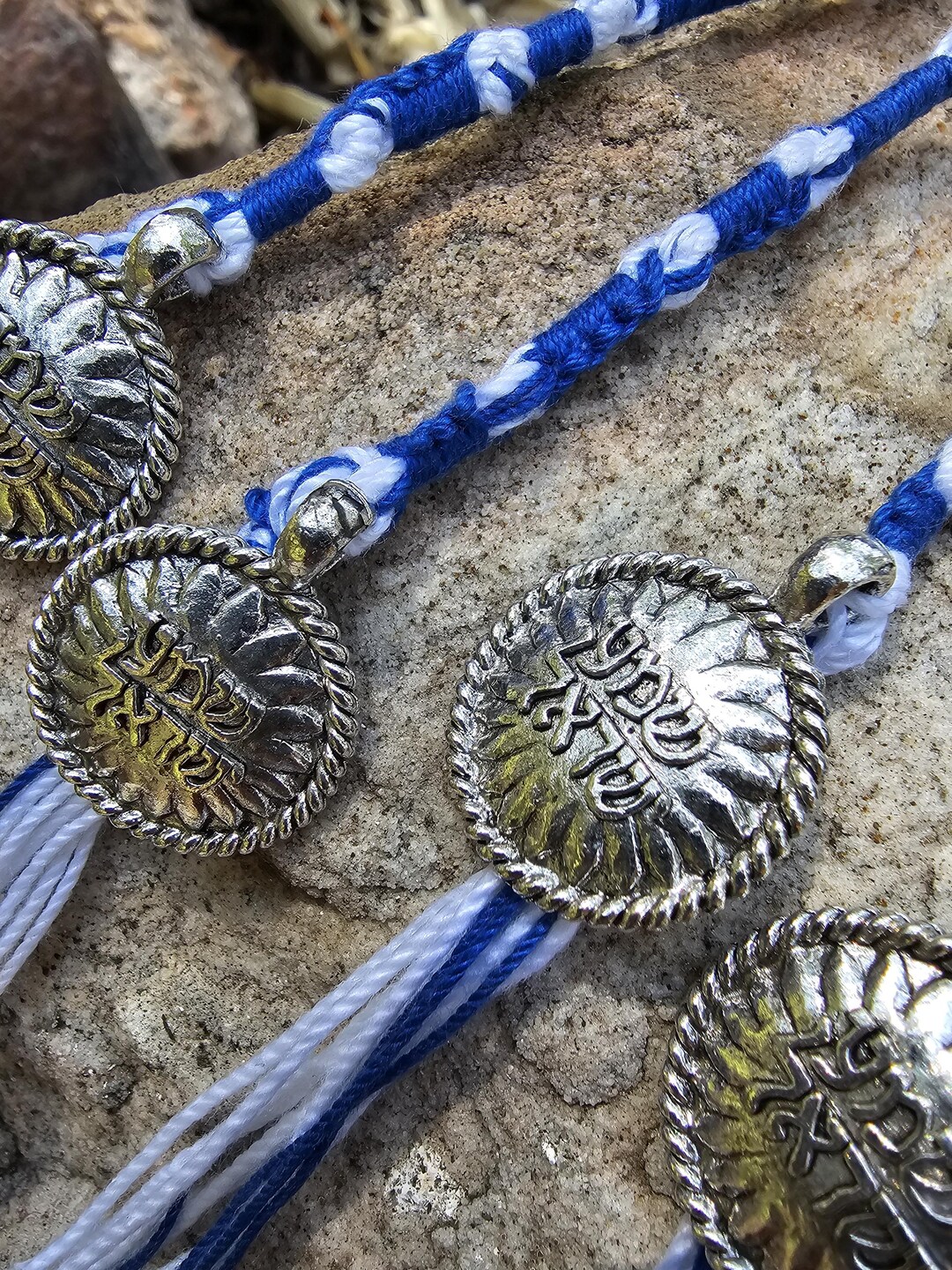 Traditional Silver Shema White Heavy Duty Tzit-tzits/tassels (4 Tassels ...