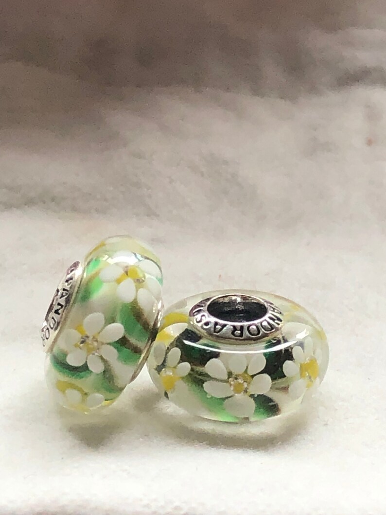 Pandora Charms Wild Flowers Murano Glass Pandora Glass | Etsy