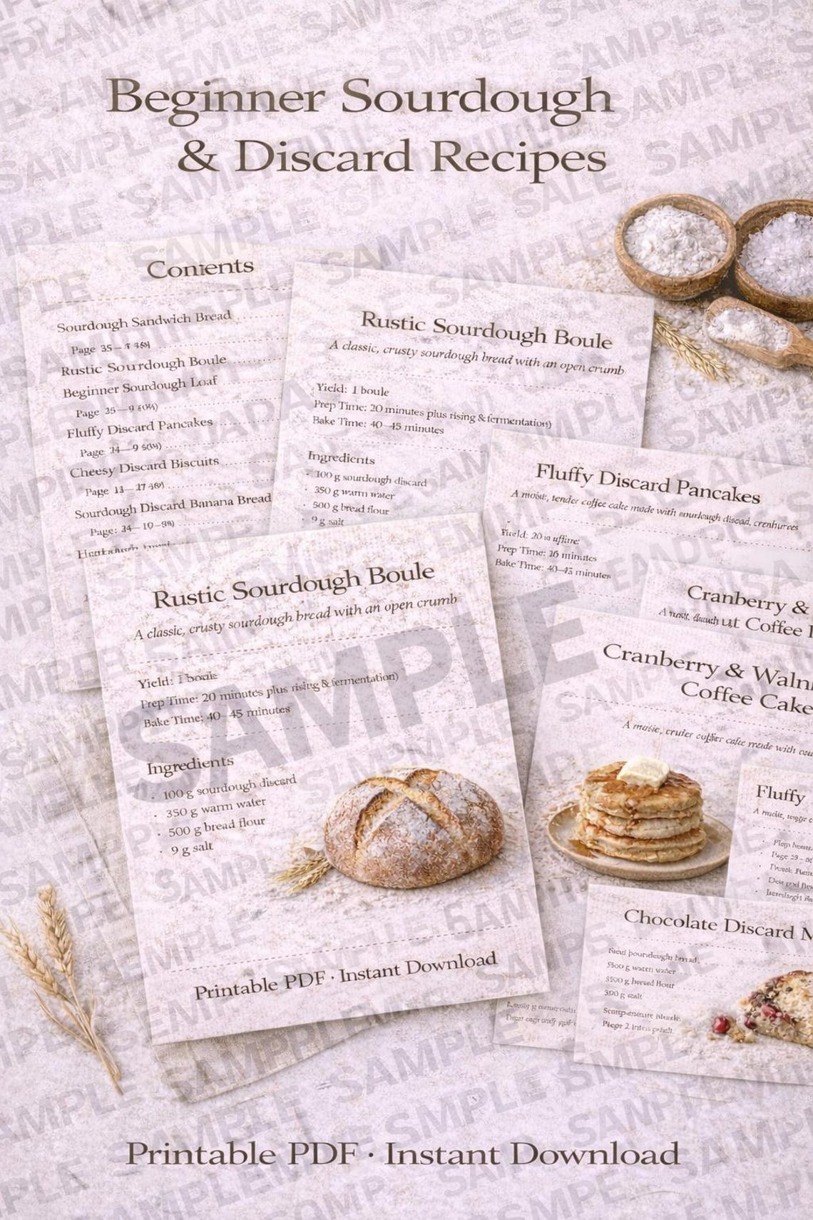 Sourdough PDF Cookbook | Instant Download Beginner Sourdough + Discard ...