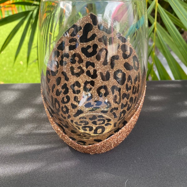 Cheetah Print Wine Glass - Etsy