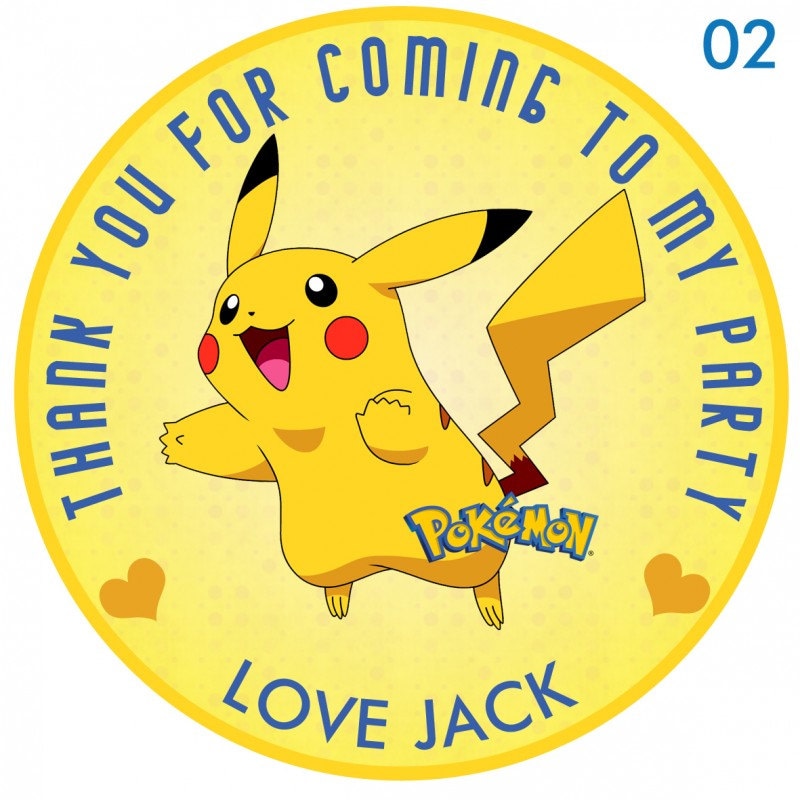 Personalized 3 Pokemon Birthday stickers 5 designs | Etsy